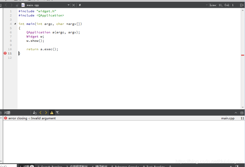 QT出现error closing -:Invaild argument_error: error closing -: invalid argument } ^-CSDN博客