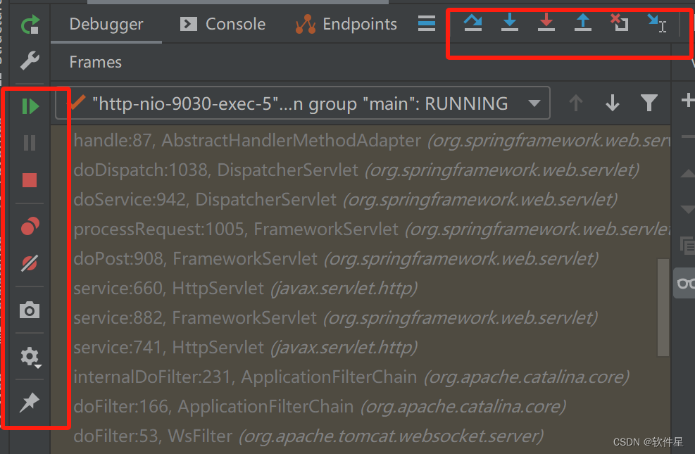 Intellij Idea 调试界面断点“下一步” 按钮不见了怎么办_idea debug按钮不见了-CSDN博客