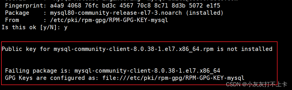 The GPG keys listed for the “MySQL 8.0 Community Server“ repository are already installed but ...