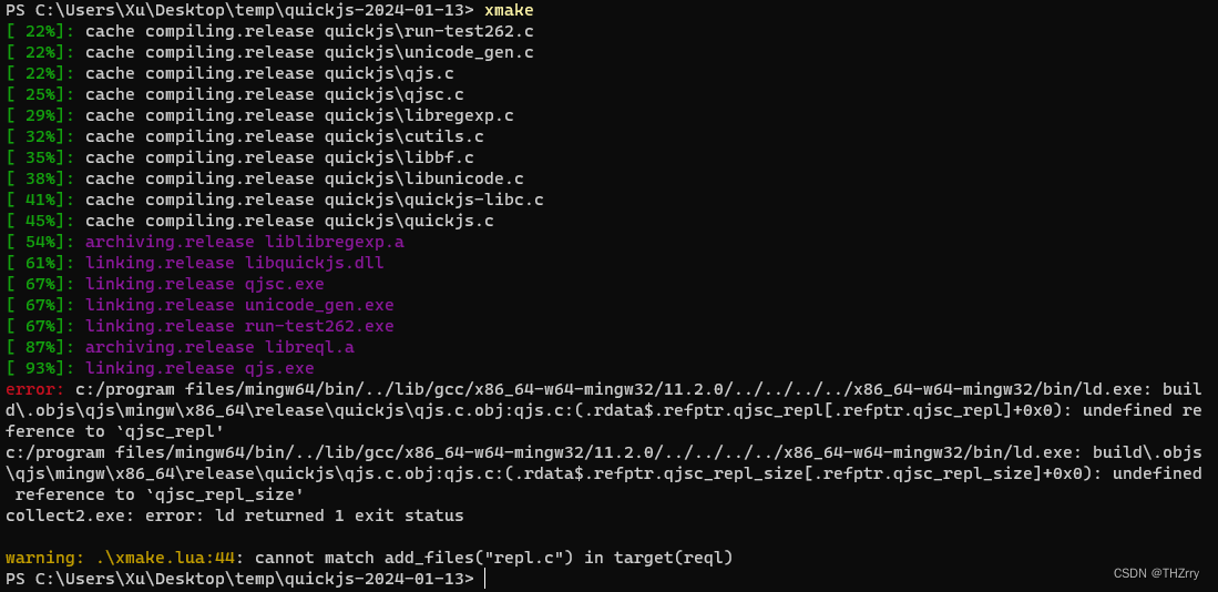 [QJS xmake] 非常简单地在Windows下编译QuickJS！_msys2编译quickjs-CSDN博客