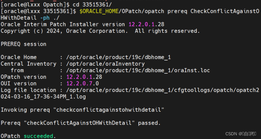 ORACLE19c单机静默安装及补丁升级_oracle补丁安装-CSDN博客