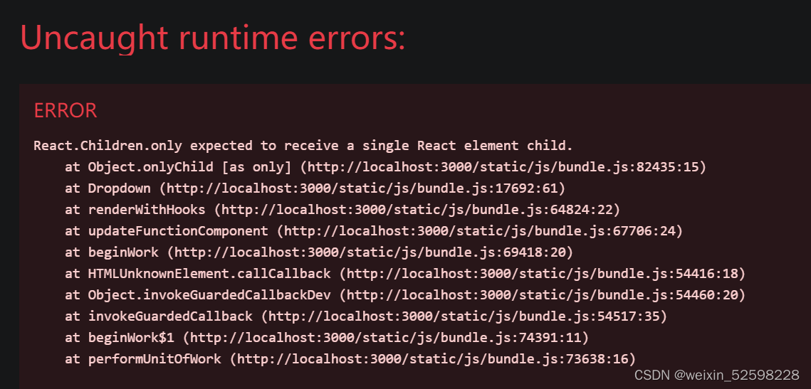 【React】React.Children.only expected to receive a single React element child-CSDN博客