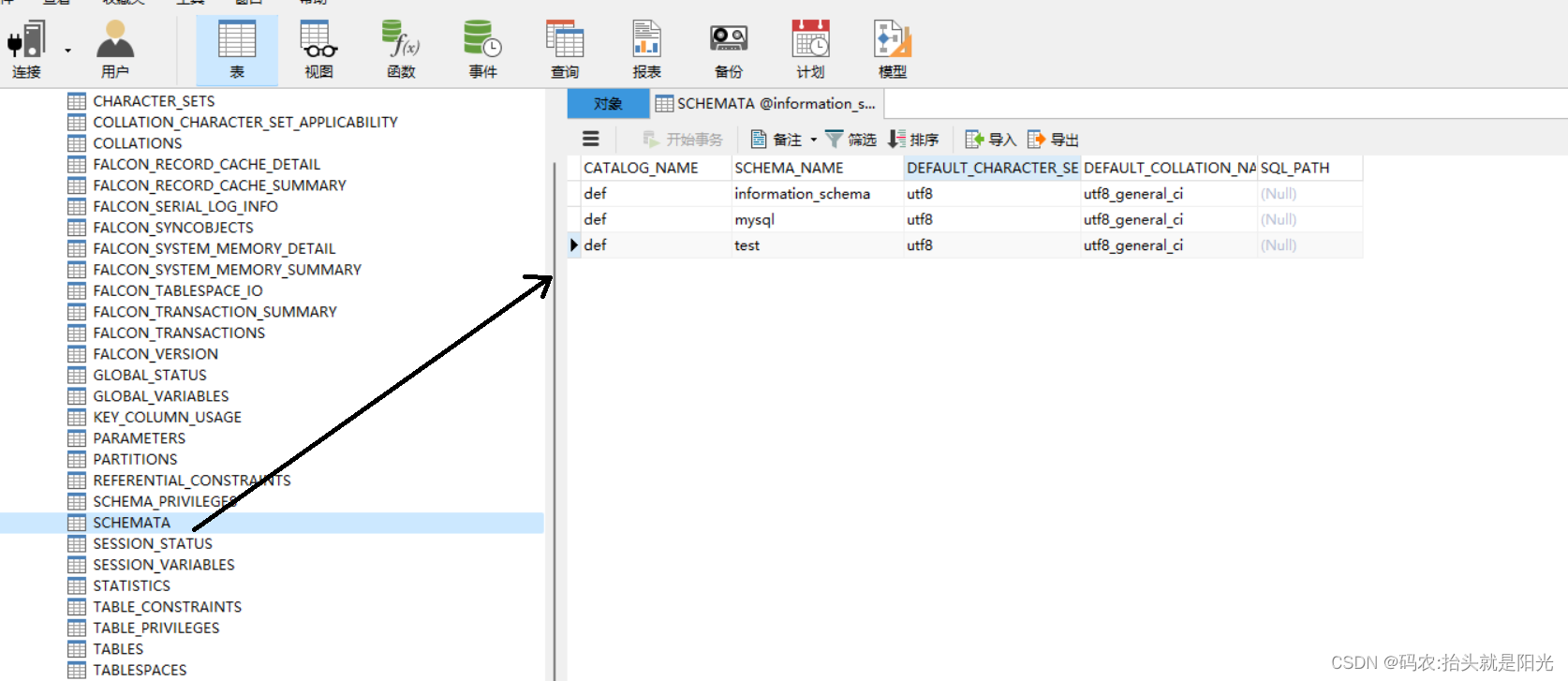 Mysql的可视化工具navicat中information_schema数据库_navicat schema-CSDN博客