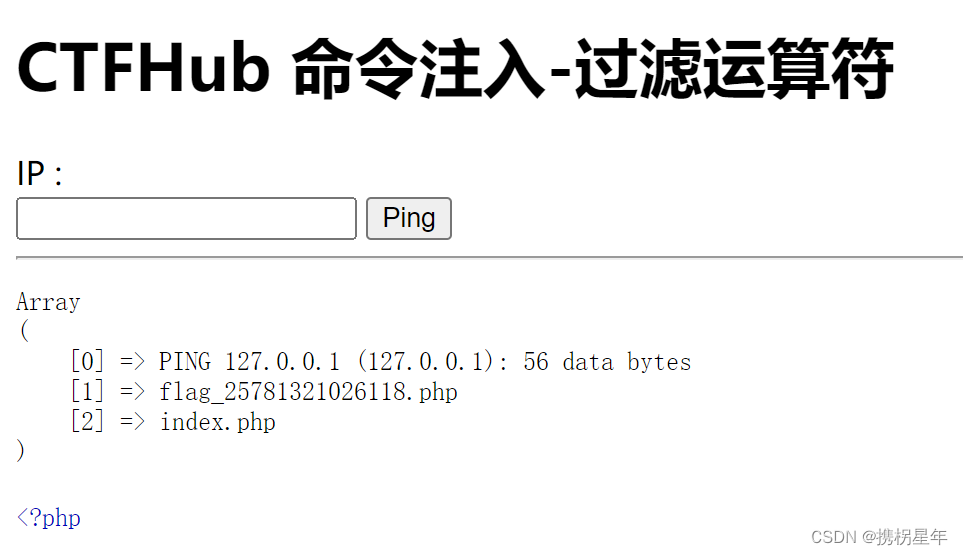 Ctfhub Rce 过滤运算符ctfhub 命令注入 过滤运算符 Csdn博客