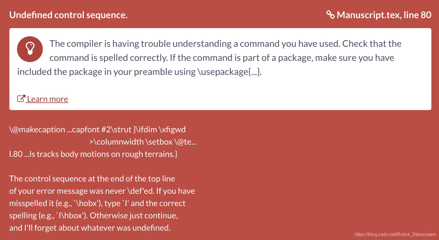 LaTeX 」写论文，图片名字错误 caption error：Undefined control sequence_latex captain undefined-CSDN博客