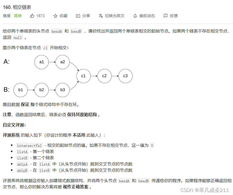 Leetcode链表刷题记录 Csdn博客 5530