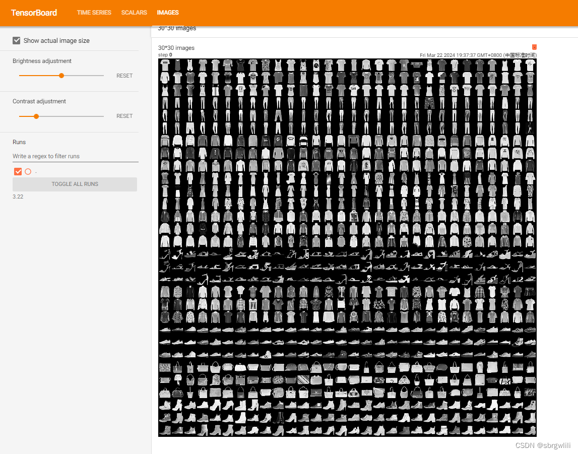 利用torchvision和TensorBoard可视化FashionMNIST数据集的各类图片_利用torchvision和tensorboard生成如下图像。 (1)每小类图片随机挑选90 ...