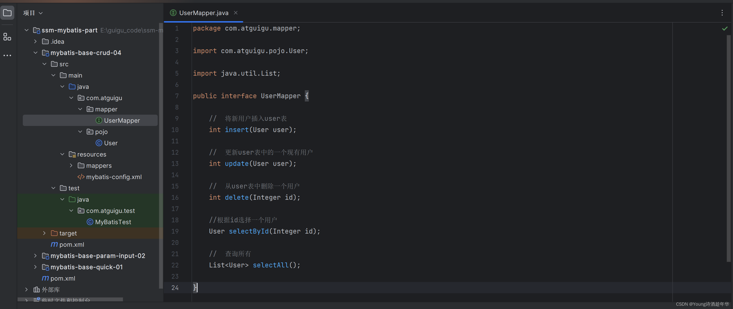 使用mybatis对数据库增删查改操作利用mybatis框架编写对数据库表的增删改查的操作功能。 Csdn博客