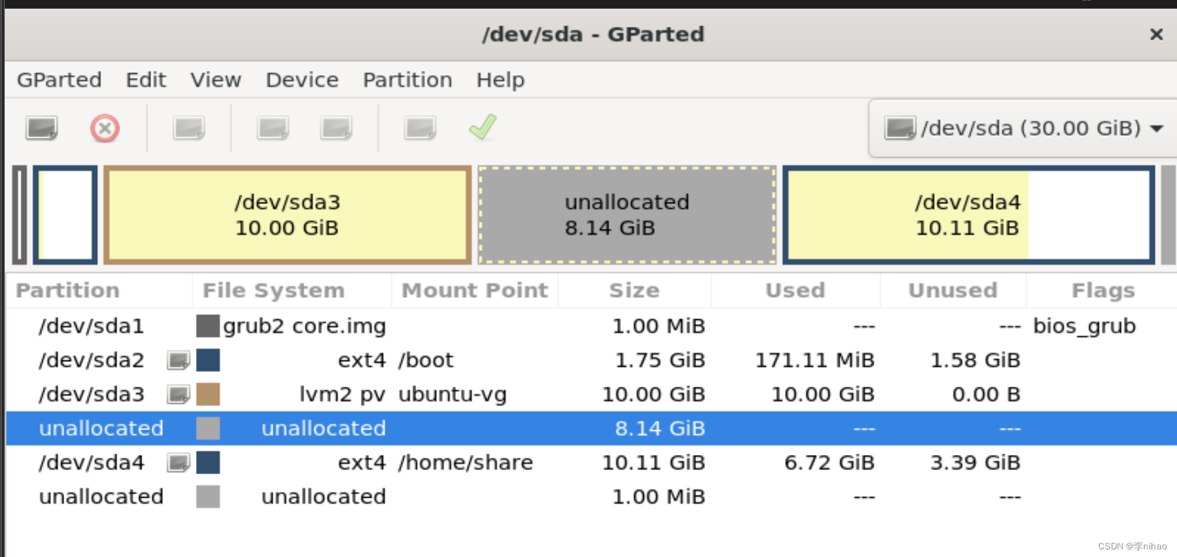 docker提示内存不够（no space left ），Ubuntu20的磁盘扩展，添加磁盘，并挂载，且df -h能够查看（有桌面版本的Ubuntu哟）_vmware docker磁盘空间不 ...