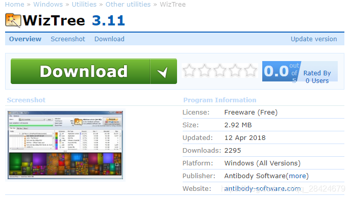 磁盘管理查看内存软件——WizTree使用_wiztree官网-CSDN博客