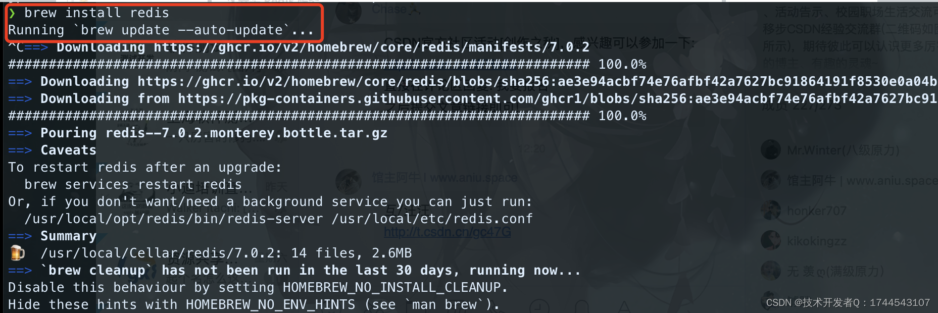 Python 数据库开发实战-Mac系统下通过homebrew安装Redis数据库-CSDN博客
