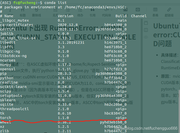 Ubuntu下出现 RuntimeError: cuDNN error:CUDNN_STATUS_EXECUTION_FAILED问题(21. ...