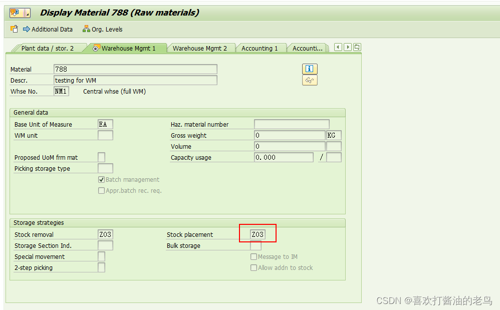 SAP WM 采购订单收货后LT06报错-No bin types have been assigned to storage unit ...