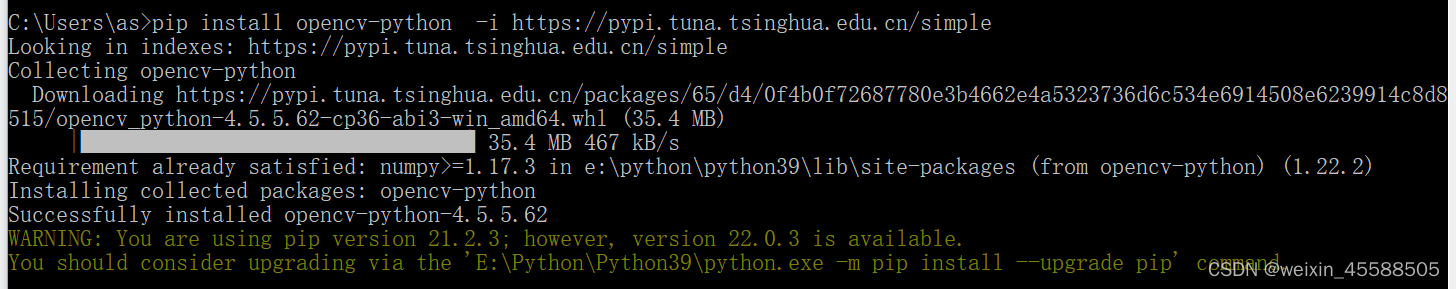 opencv-python的安装报错及处理_pip install opencv-python== 4.8.1.78出错-CSDN博客