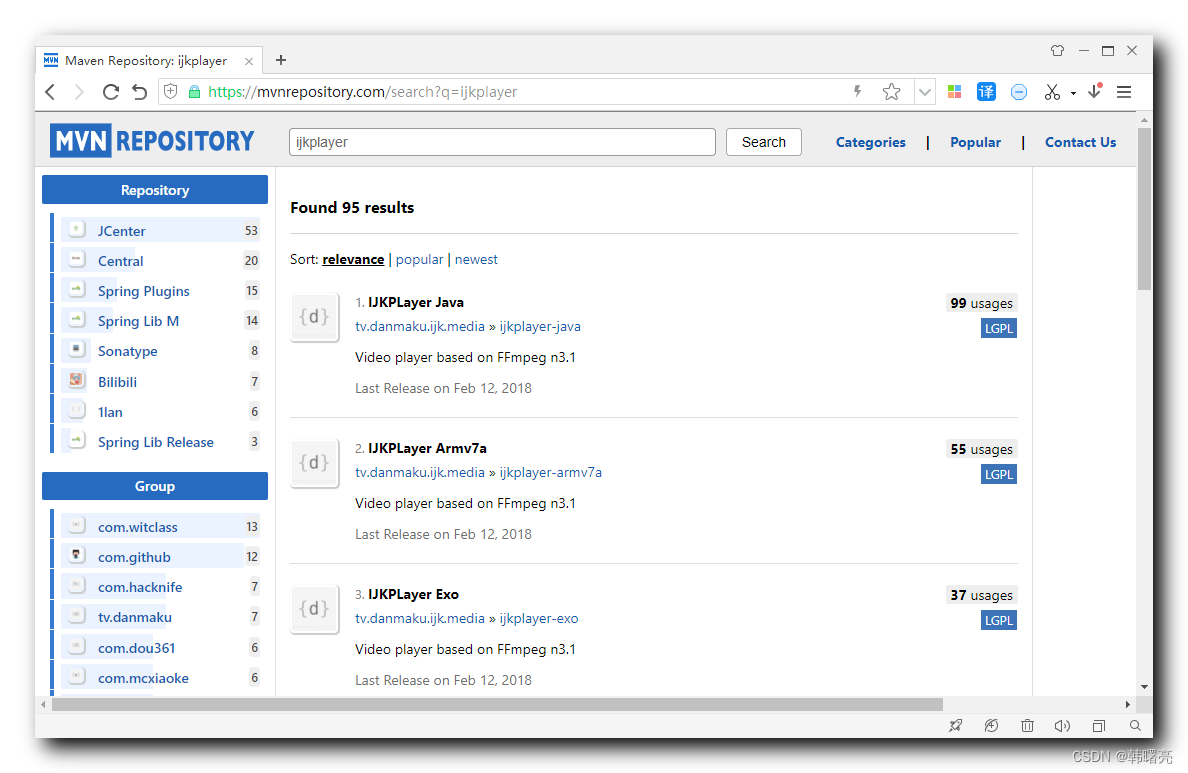【错误记录】记录处理 ijkplayer 依赖问题 ( jcenter 仓库问题 | 查找并配置 ijkplayer 源 | 手动在本地配置 ijkplayer 依赖库 )_could not ...