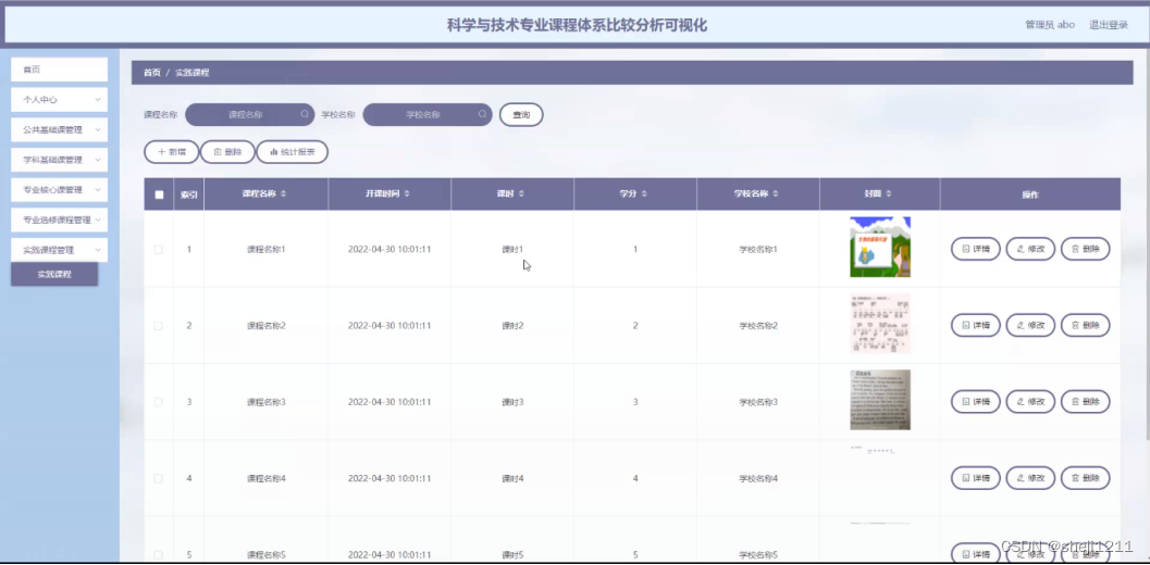 计算机毕设nodejsvue中国财经类高校计算机科学与技术专业课程体系比较分析可视化系统(程序lw部署)nodejs和vue程序