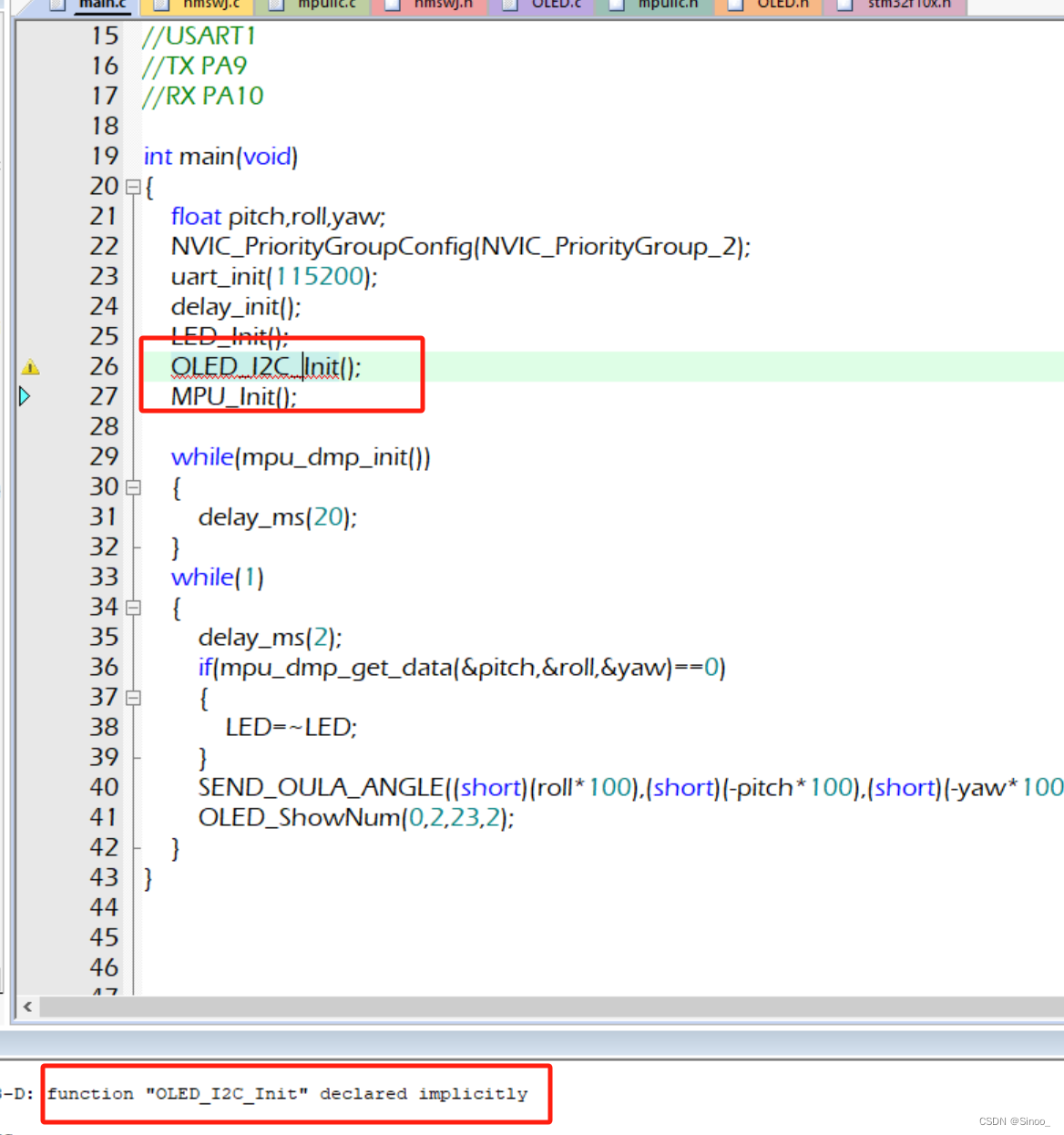 keil报错STM32 “OLED I2C Init“ declared implicitly_keil编译call to undeclared-CSDN博客