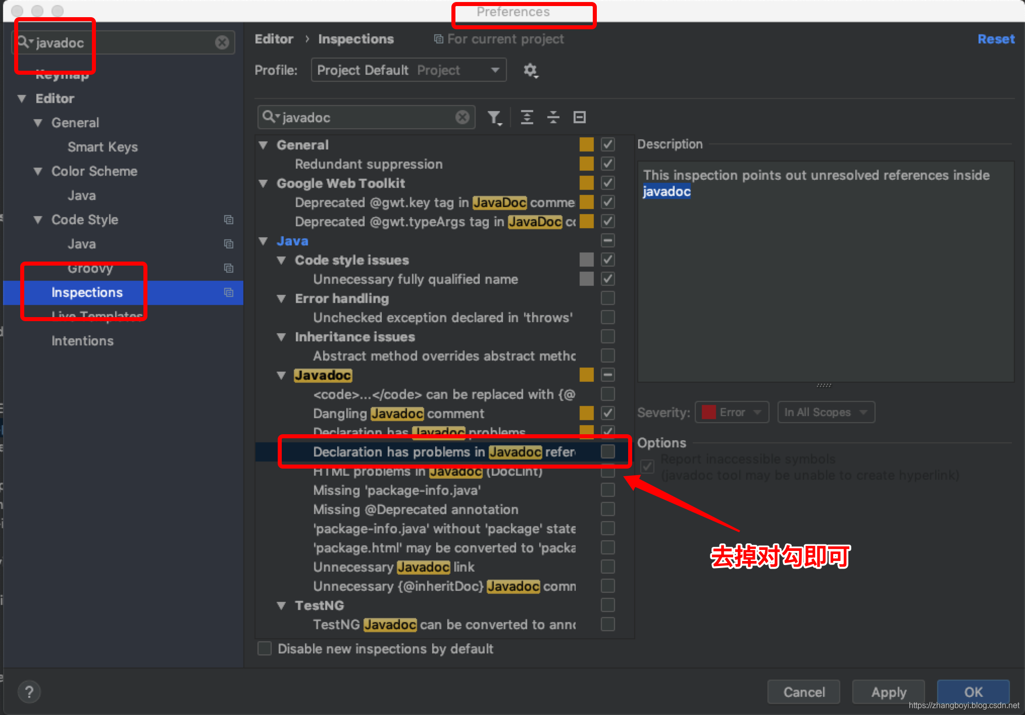 IntelliJ IDEA中设置忽略@param 注释参数不椅子报错_idea忽略注释报错-CSDN博客
