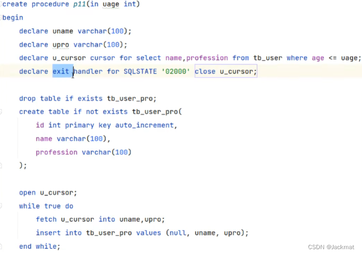 MySQL中存储过程（系统变量、用户定义变量、局部变量、if、procedure、case、while、repeat、loop、cursor、handler）_repeat属于系统变量吗-CSDN博客