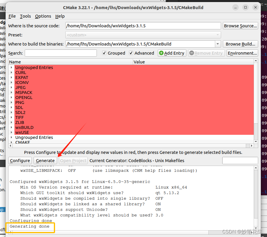linux下使用cmake-gui编译WXQT_linux cmake gui-CSDN博客