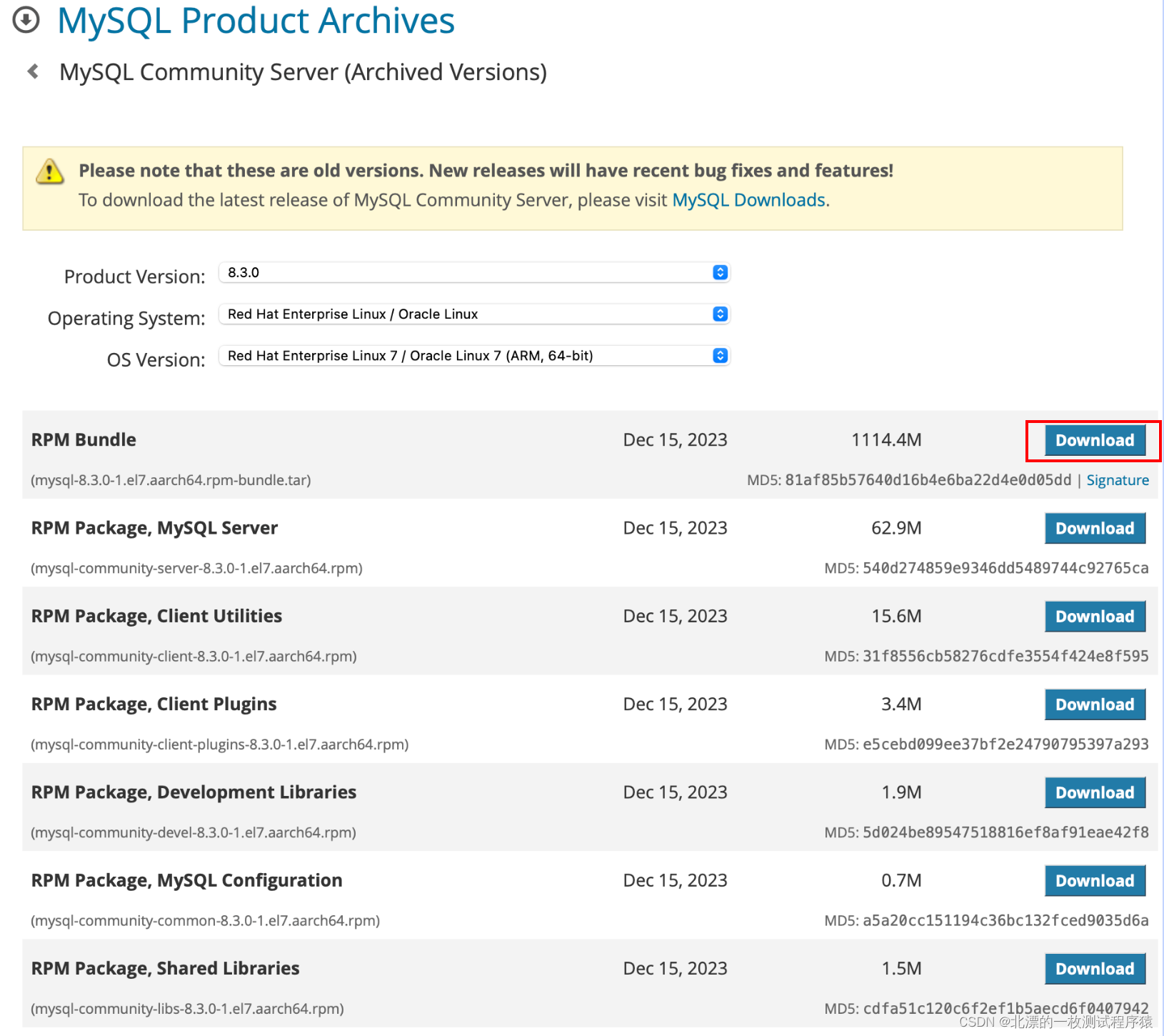 M1 系列虚拟机-ContOS7-Linux安装Mysql_mysql-8.3.0-1.el7.aarch64.rpm-bundle.tar 安装-CSDN博客