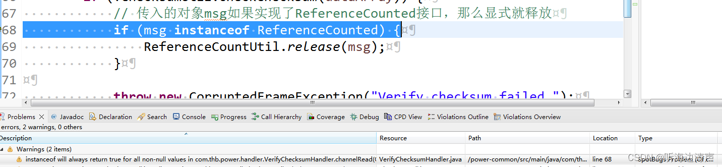 SpotBugs检查java代码：instanceof总是返回true（BC_VACUOUS_INSTANCEOF）_instanceof debug 为true 但实际不是-CSDN博客