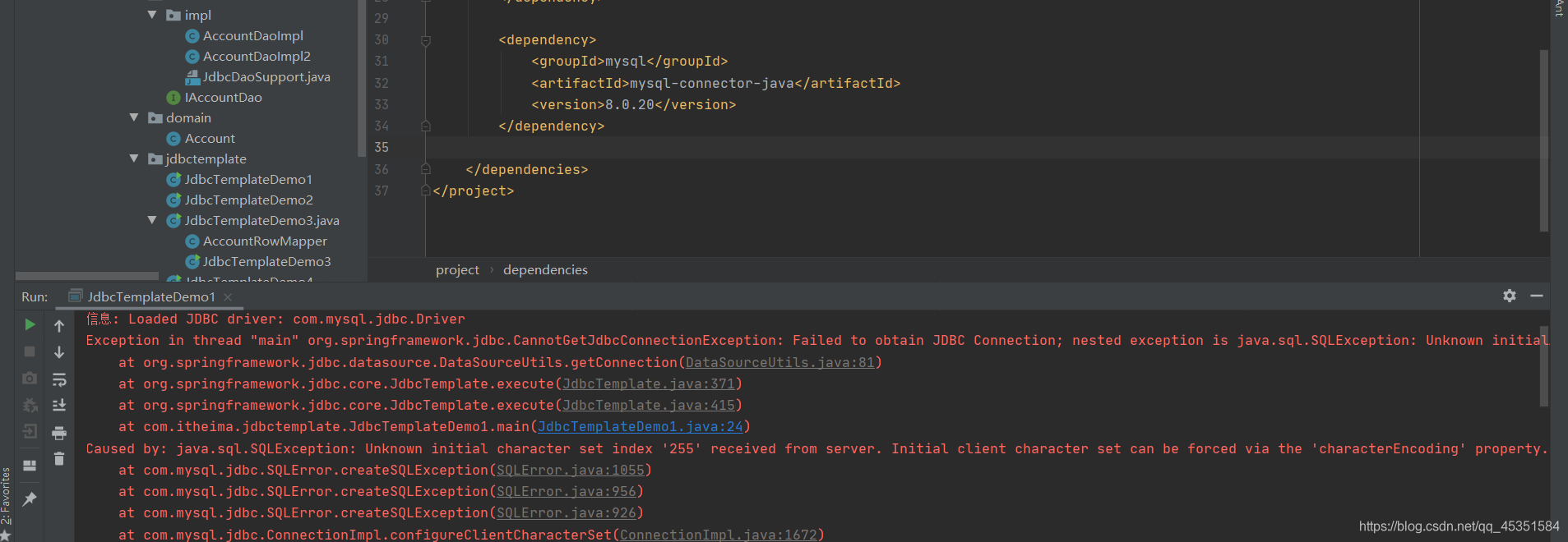 org.springframeworkjdbcCannotGetJdbcConnectionException_exception in thread "main" org ...