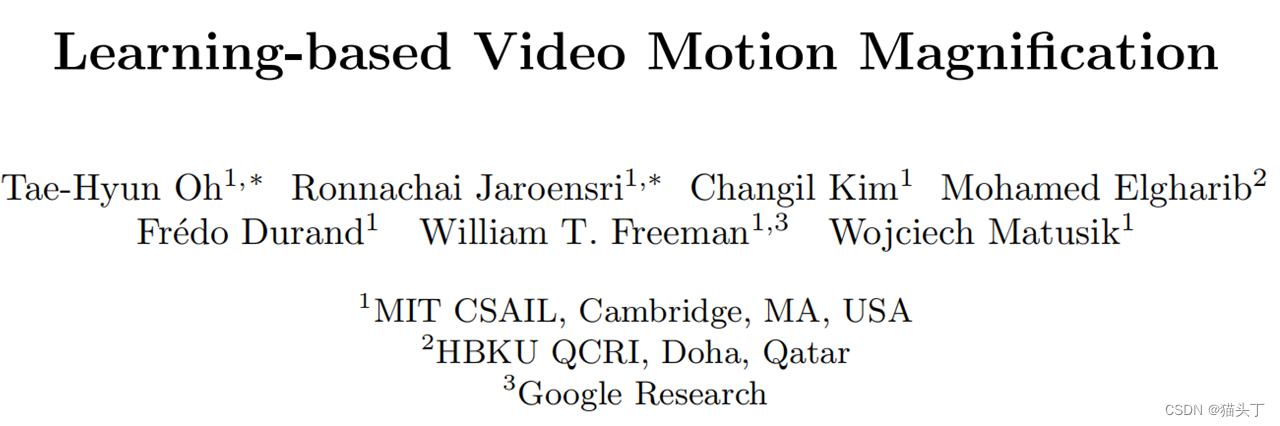【菜鸡读论文】Learning-based Video Motion Magnification-CSDN博客