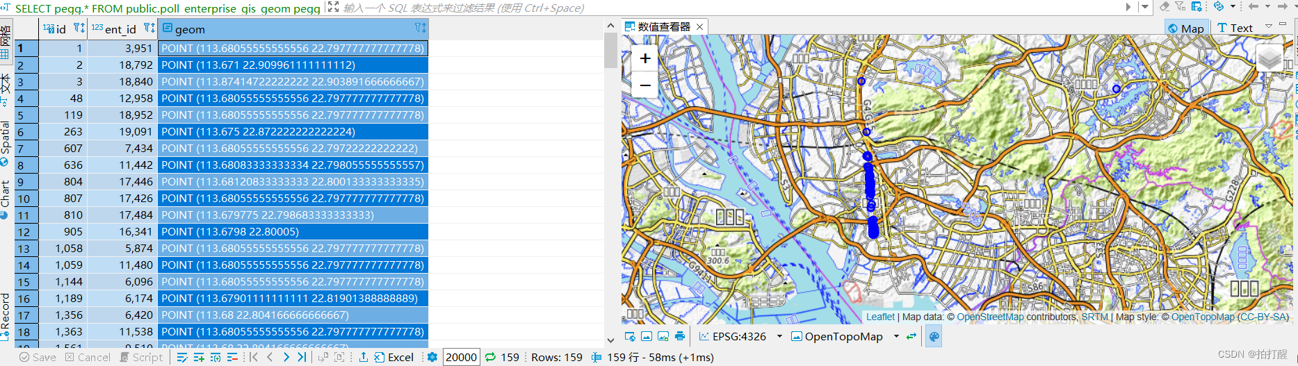 postgis使用，通过（点线面）点，线，面以及范围查询范围内的点位_postgis计算点位是否在范围内-CSDN博客