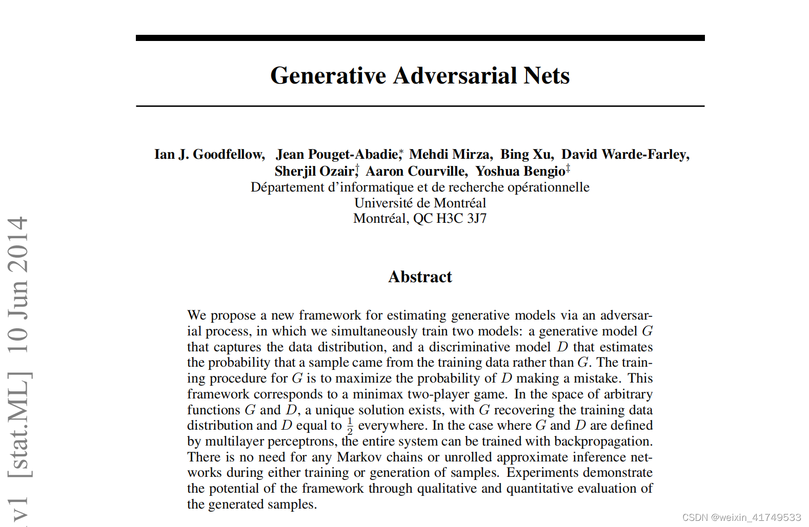 Generative Adversarial Nets-CSDN博客