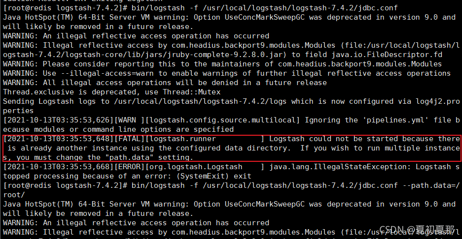 Elasticsearch导入MySQL数据执行bin/logstash -f命令报错_unable to connect to database. tried 1 times {:mes ...