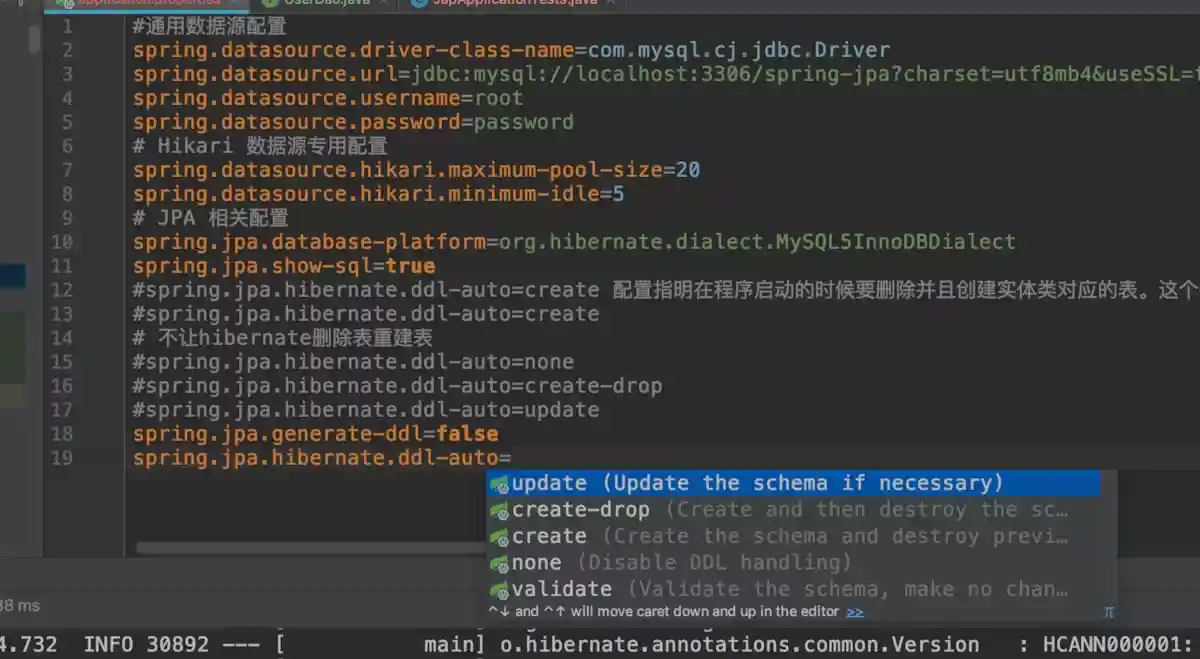 jpa下hibernate的ddl-auto的各种属性-CSDN博客