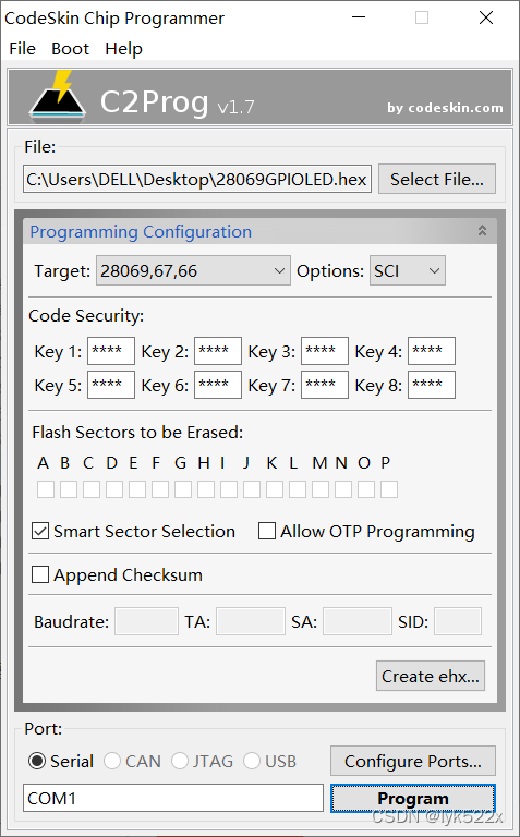 通过C2progv1.7进行dsp28069串口下载程序_c2prog下载-CSDN博客