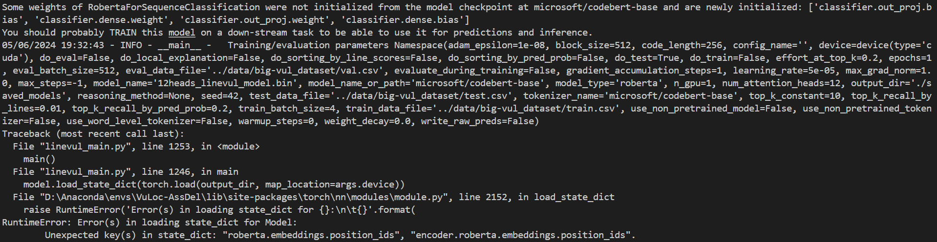 LineVul实验复现及相关问题-CSDN博客