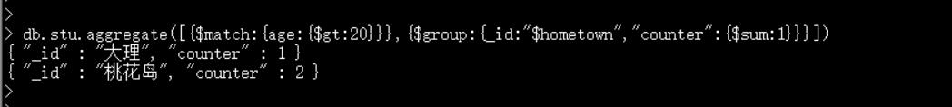 【MongoDB】聚合、管道（$group、$match、$project、$sort、$limit、$skip）、表达式（$sum、$avg、$min、$man、$push）_2、练习聚合 ...