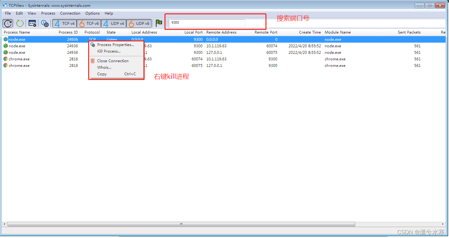 Windows快速定位已经占用端口的程序 - TCPView-CSDN博客