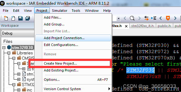 IAR上新建工程stm32f030_stm32f030 pack-CSDN博客