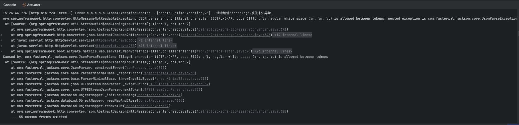请求地址‘/operlog‘,发生未知异常_请求地址 ,发生未知异常-CSDN博客