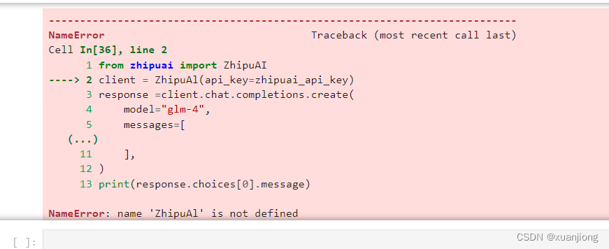 智谱AI中api的调用，使用chatglm4，及注意事项_chatglm4 api-CSDN博客