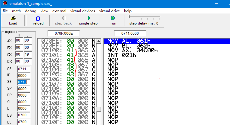 汇编语言debug查看数据段内容_emu8086查看数据段数据-CSDN博客