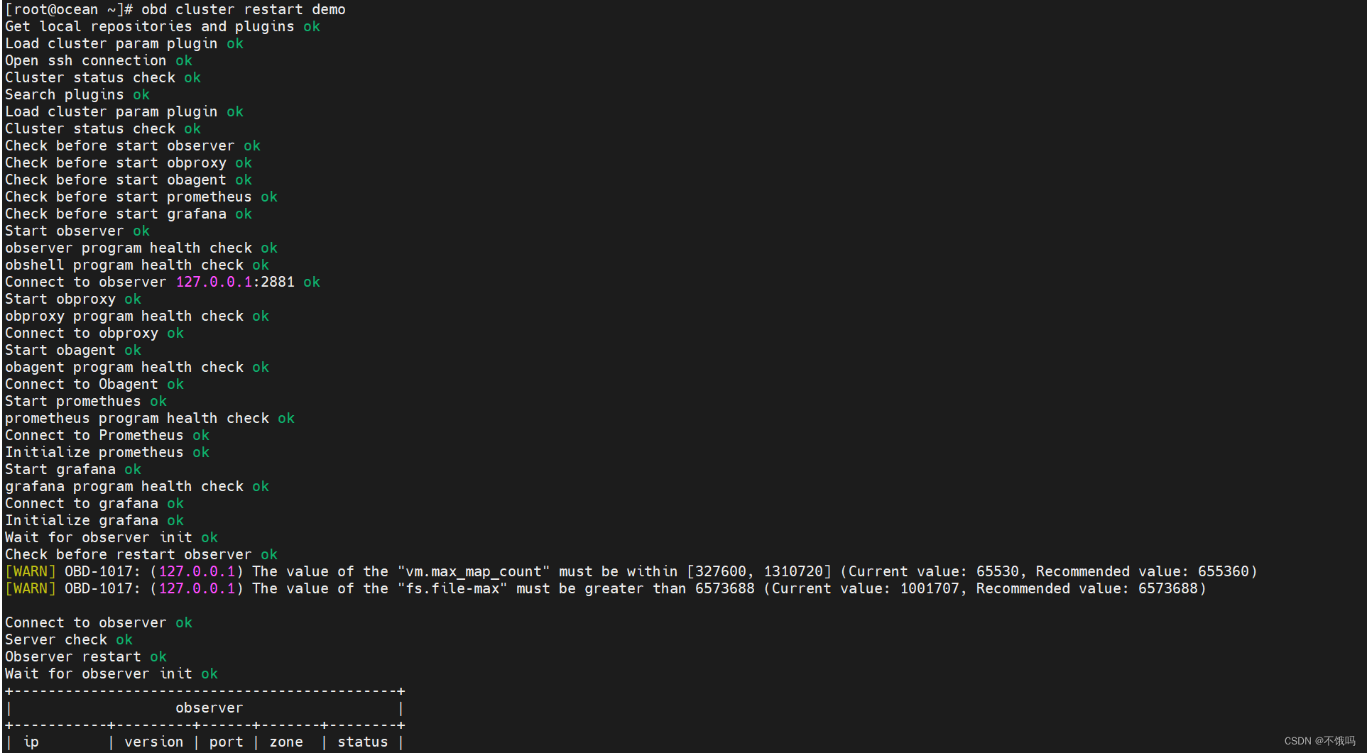 关于OceanBase单机版 重启后无法链接问题解决方案_obd-1006: failed to connect to oceanbase ...