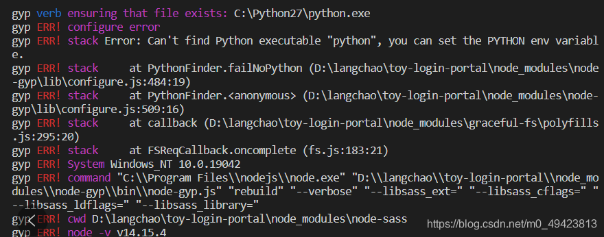 Error: Can‘t find Python executable “python“, you can set the PYTHON env variable.解决办法_can a ...