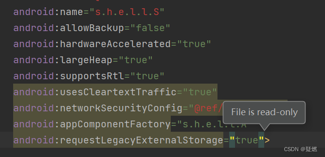 Android Studio导入apk后，无法修改AndroidManifest.xml，提示File is read-only的解决方法_android studio file is ...