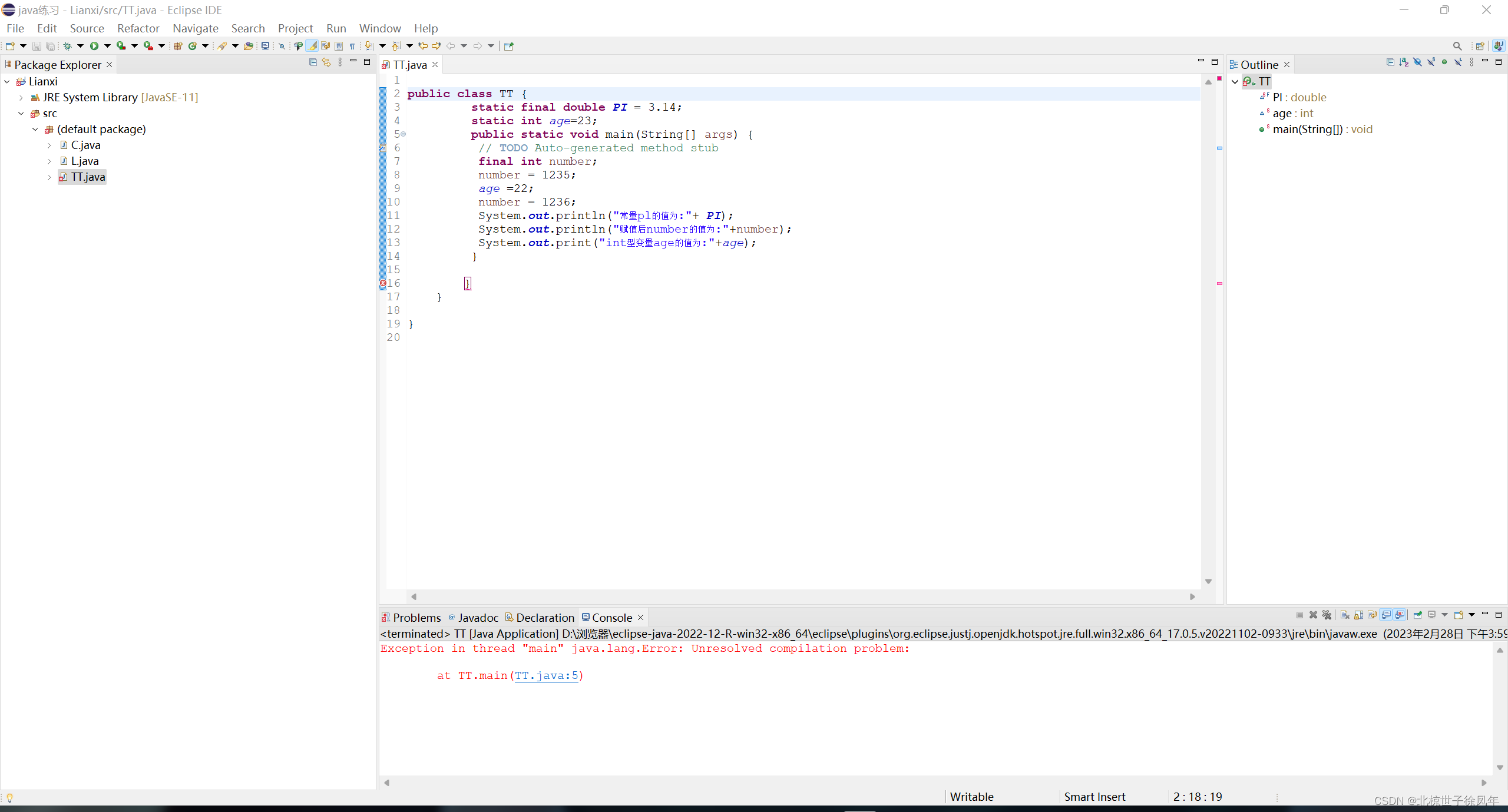 Java常量与变量-CSDN博客