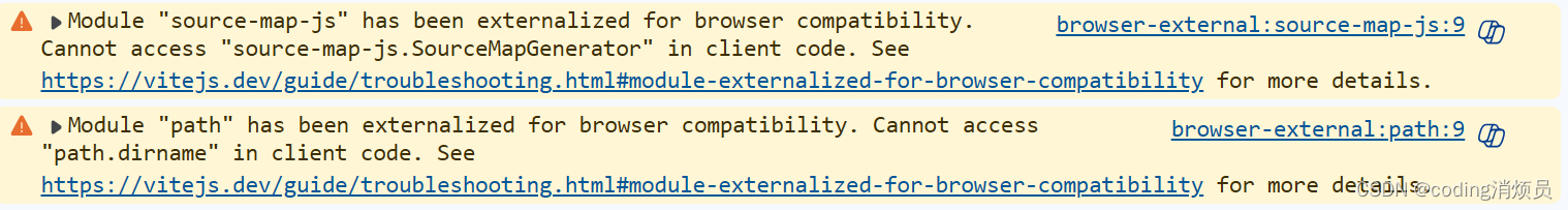 解决：autoprefixer.js?v=61b40c49:2340 Module “source-map-js“ has been externalized for browser ...
