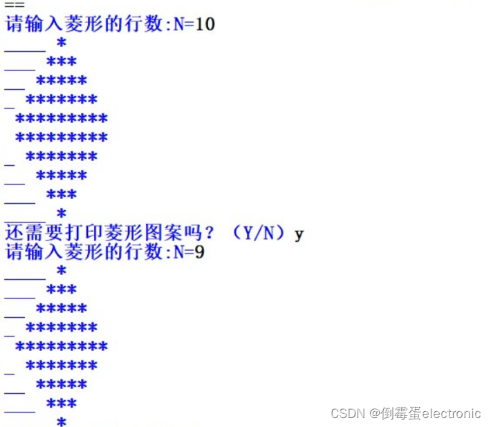 用python打印菱形图案 Csdn博客 