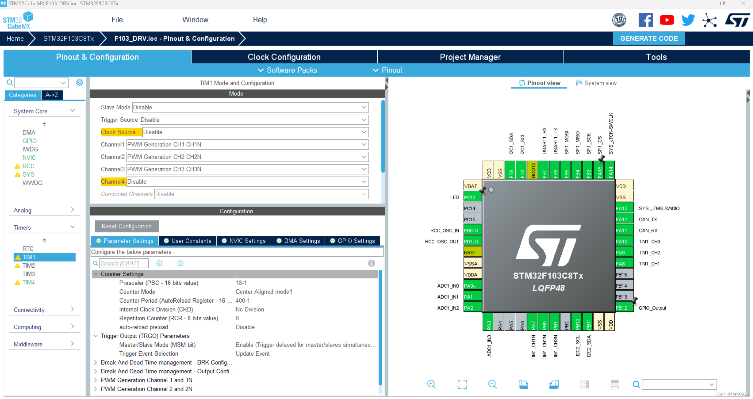 基于STM32F103C8T6的同步电机驱动-CubeMX配置与IQmath调用_stm32 iqmath-CSDN博客