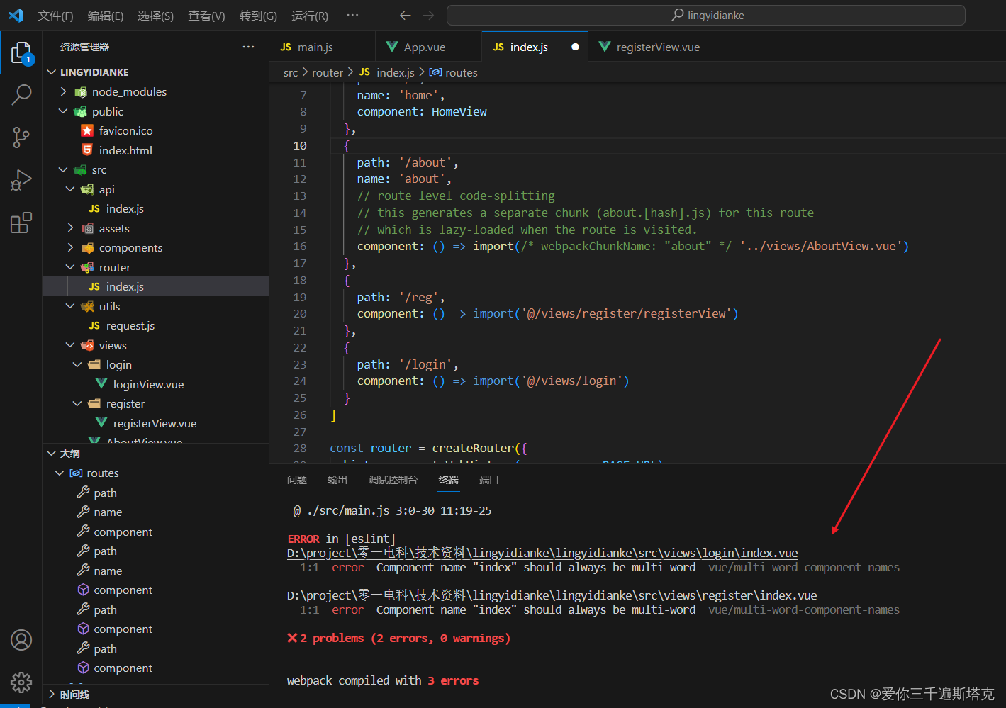 Component name “index“ should always be multi-word vue/multi-word-component-names_component name ...
