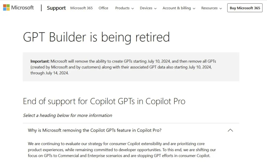 仅存活三个月的Copilot GPTs，因无盈利希望，被微软强制「退休」 | 最新快讯-CSDN博客