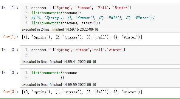 python enumerate() -Python 常用内置方法- Python技能树_python enumeration-CSDN博客